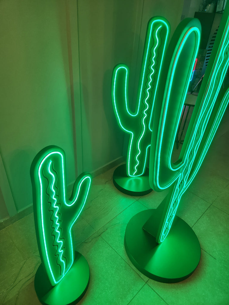 Cactus Family Neon Sculpture – Scribble - LED Neon signage