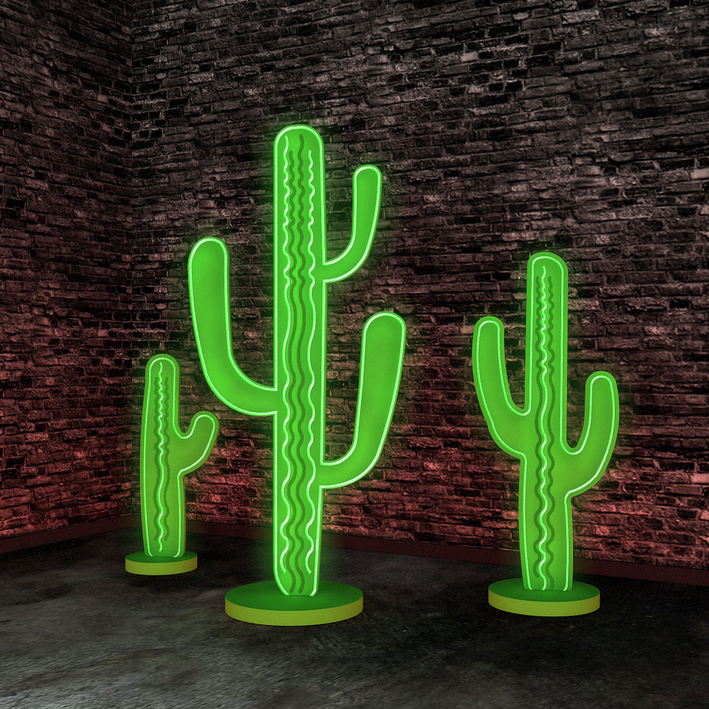 Cactus Family Neon Sculpture – Scribble - LED Neon signage